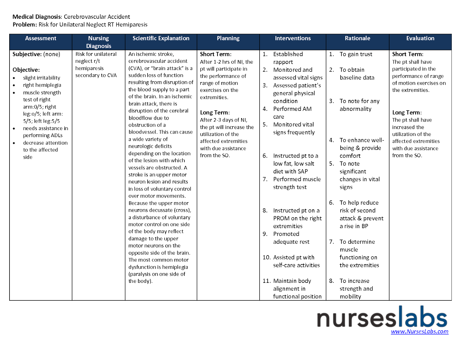 Free Printable Nursing Care Plans - Free Planner Printables