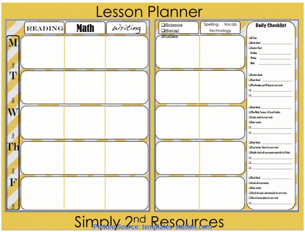 Lesson Plan Book Template Printable - Free Planner Printables