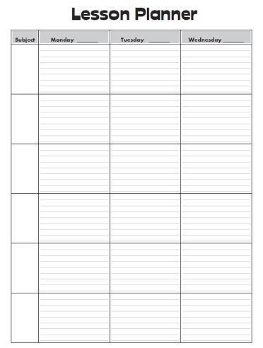 Lesson Plan Book Template Printable - Free Planner Printables